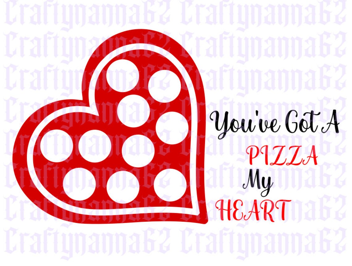 Valentine Pizza Heart Svg/dxf/png - Etsy