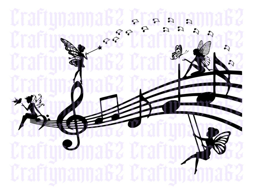 Fairies on a Music Note Svg/dxf/png - Etsy