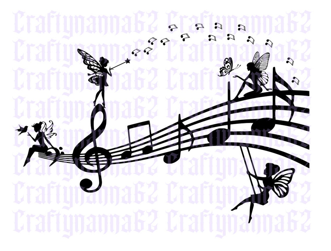 Fairies on a Music Note Svg/dxf/png - Etsy