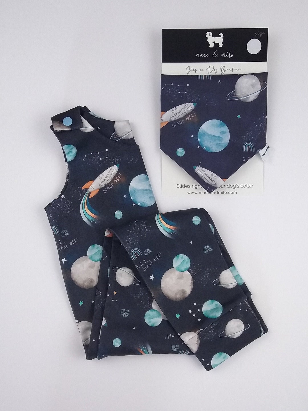 Custom Baby and Dog Matching Outfit Set, Outer Space Dog & Human ...