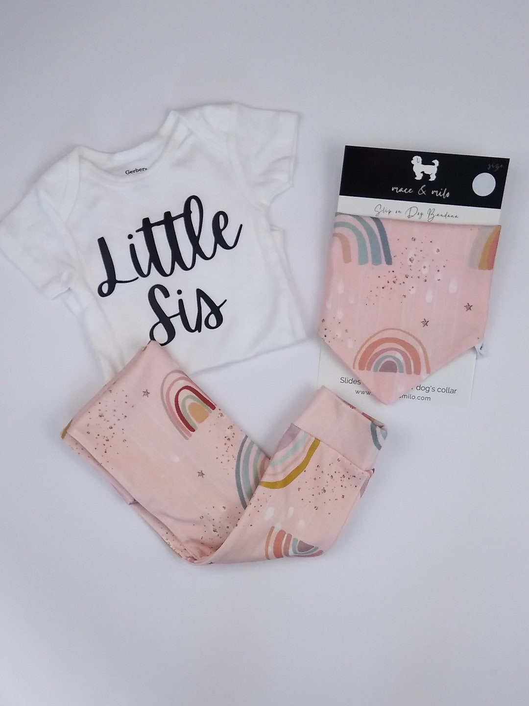 Rainbow Baby and Dog Matching Outfit, Little Sister Dog Baby ...