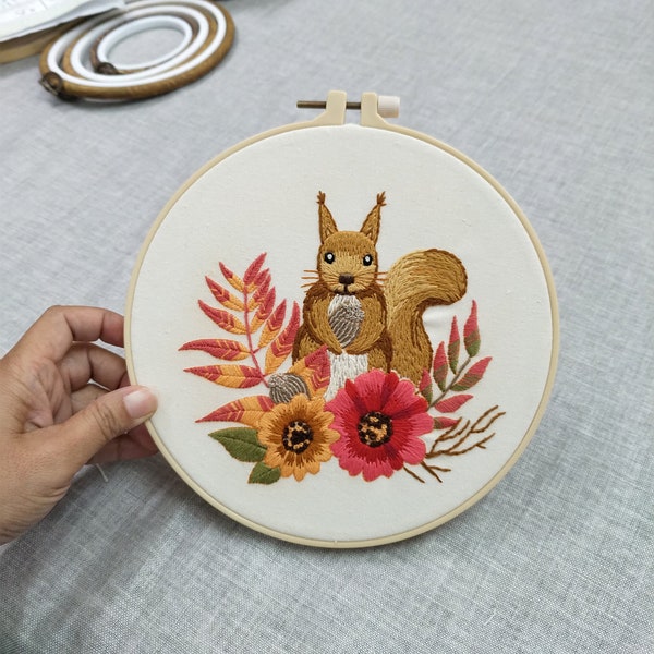 Squirrel Embroidery - Etsy Canada