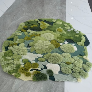 Handmade Moss Rug: 3D Turfted Wool Carpet, Custom Area Rug - Etsy
