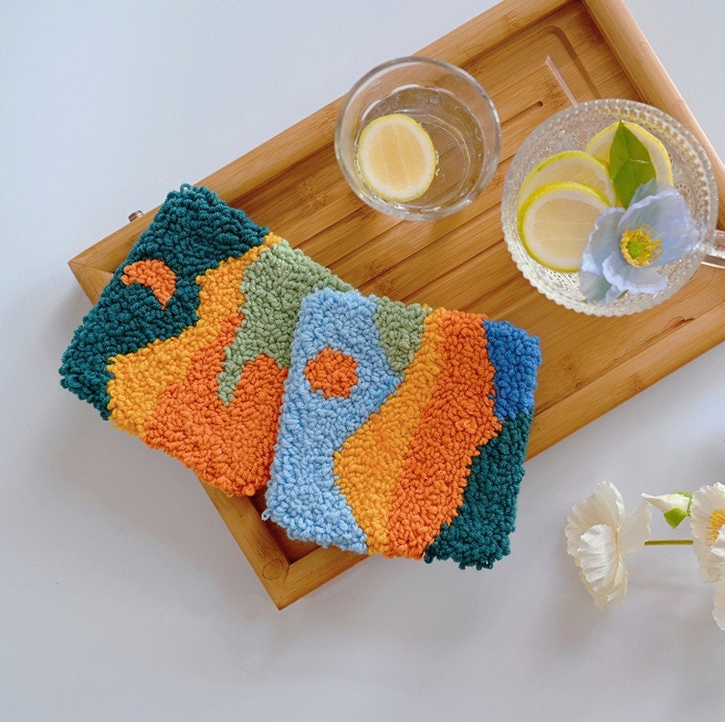 Sunset Punch Needle Coaster Full Kit for Starter DIY Punch Coaster ...