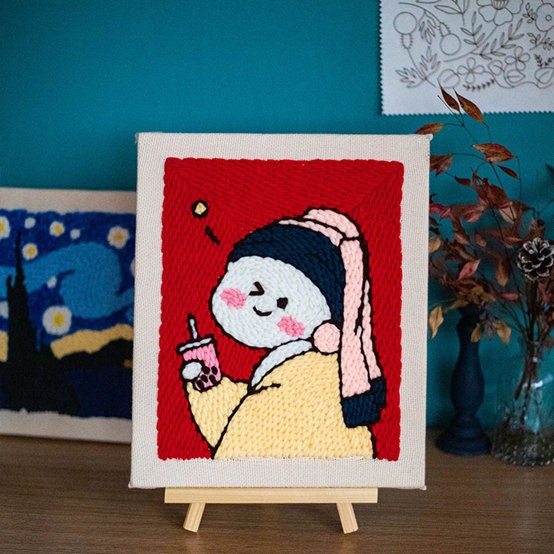 Little Girl Punch Needle Full Kits for Beginner with | Etsy