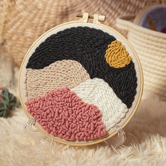 Punch Needle Kit Starter Punch Needle Tool Threader Fabric | Etsy UK