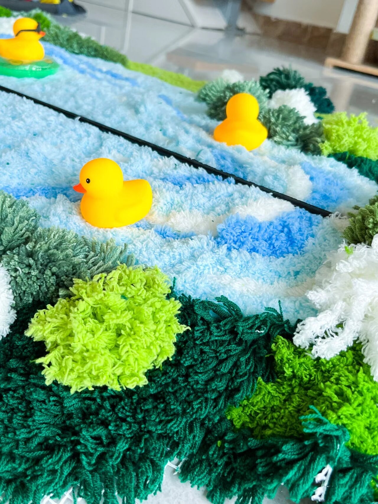 Moss With River Carpets Custom Latch Hook Rugs Custom Meadows Rugs - Etsy