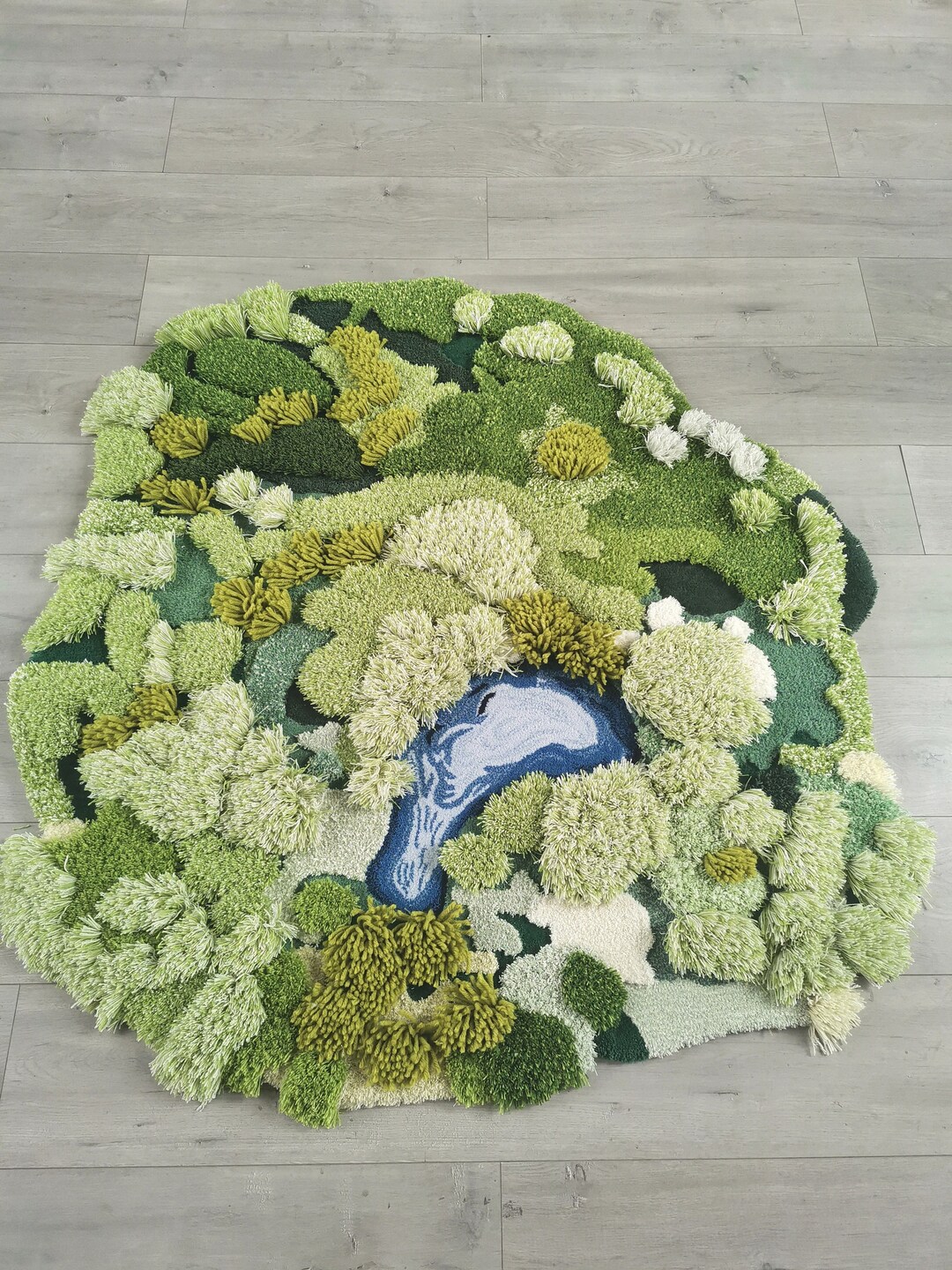 Forest and Lake 3D Turfting Rugs Carpethand Turfted Wool - Etsy