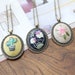 Embroidery Kit Embroidered Pendants Necklace Floral - Etsy