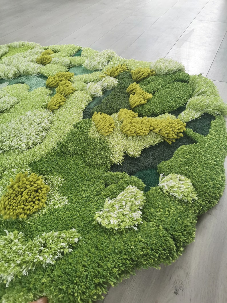 Forest and Lake 3D Turfting Rugs Carpethand Turfted Wool - Etsy