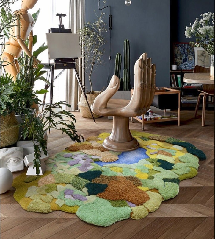Forest and Lake 3D Area Turfting Rugs turfted Wool Rugs - Etsy