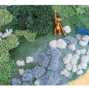 Moss Rugs Hand Turfted Wool Rugs Carpet for Kid's Room,forest Rug,3d ...