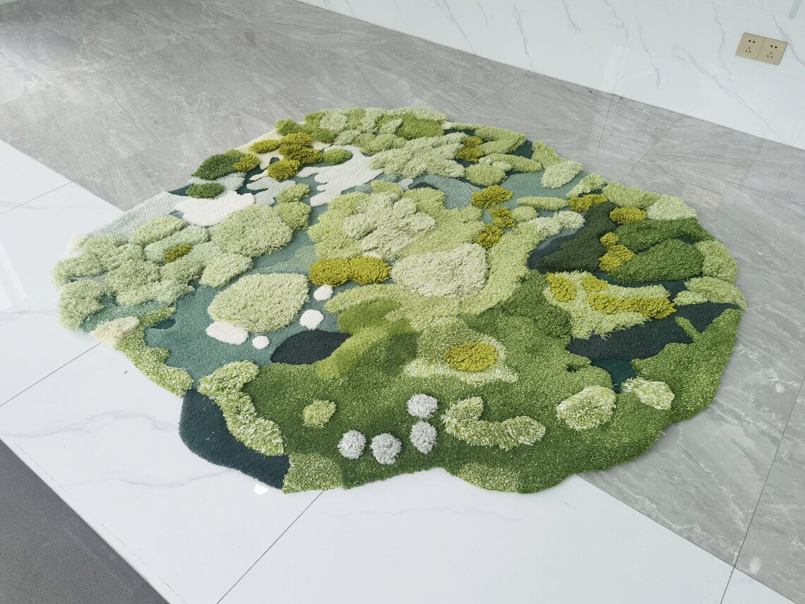 Custom Forest Rugs,hand Turfted Wool Rugs,moss Forest Rugs Carpet,kids ...