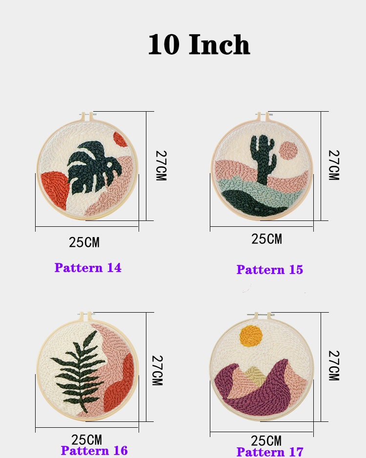 Beginner Punch Needle Kits Plants Pattern Fabricpunch Needle - Etsy