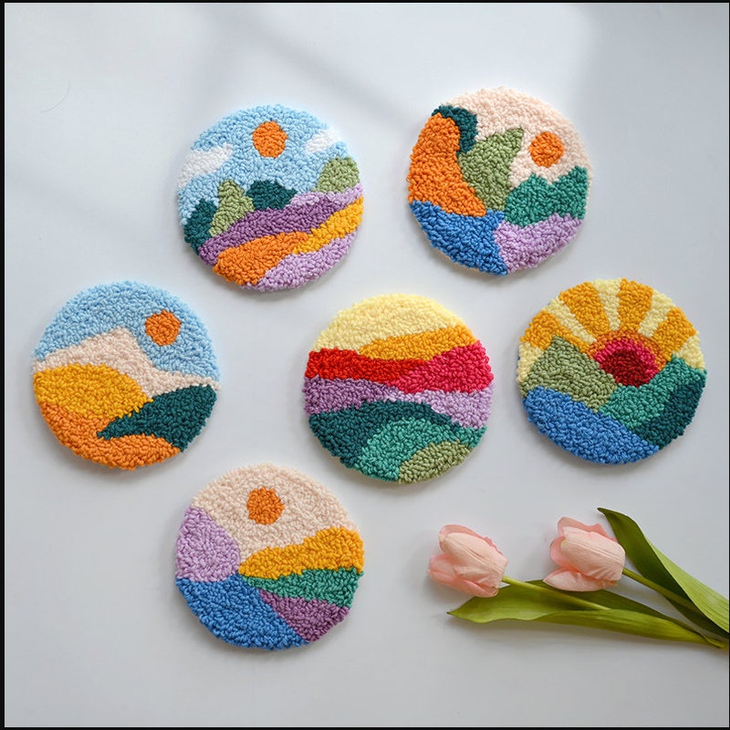 Punch Needle Coaster - Etsy