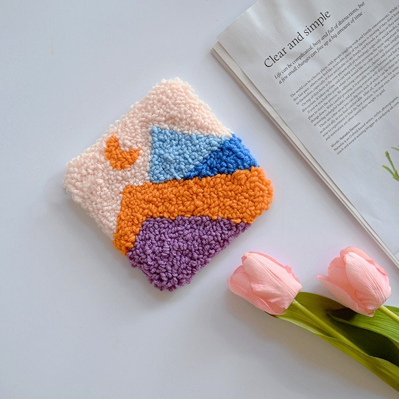 Sunset Punch Needle Coaster Full Kit for Starter DIY Punch Coaster ...