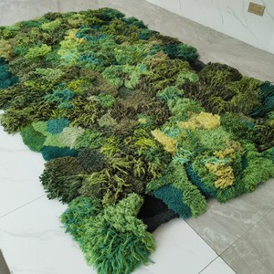 Custom Thick Moss Rug,turfted Wool Rug ,foerest Artificial Area Rug ...