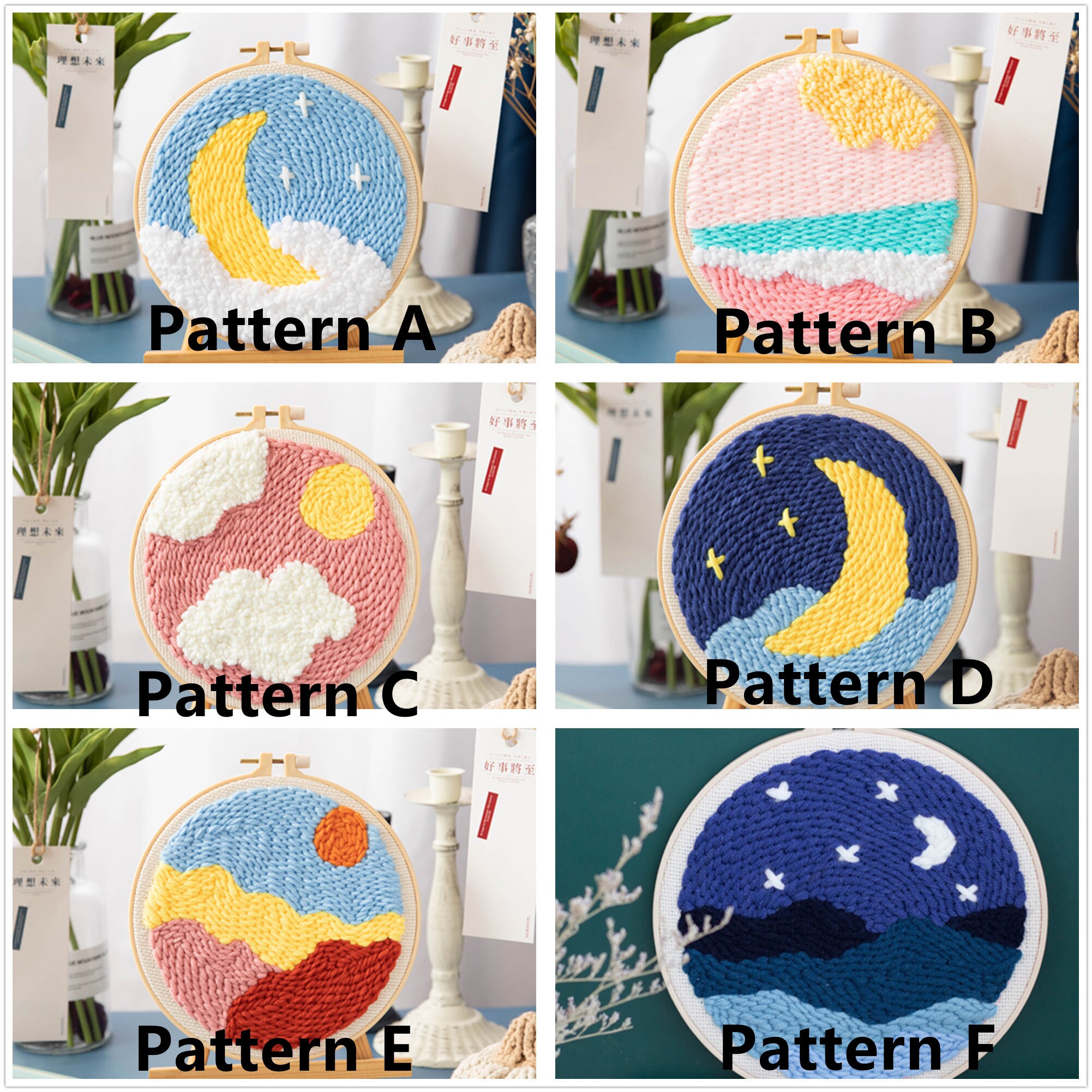 Punch Needle Embroidery Beginner Full Kits Punch Needle Tool - Etsy