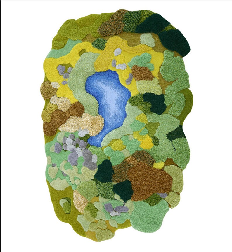 Forest and Lake 3D Area Turfting Rugs turfted Wool Rugs - Etsy