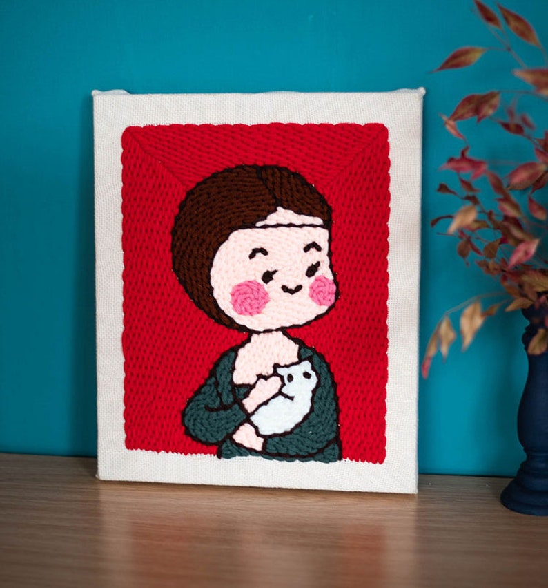 Little Girl Punch Needle Full Kits for Beginner with | Etsy