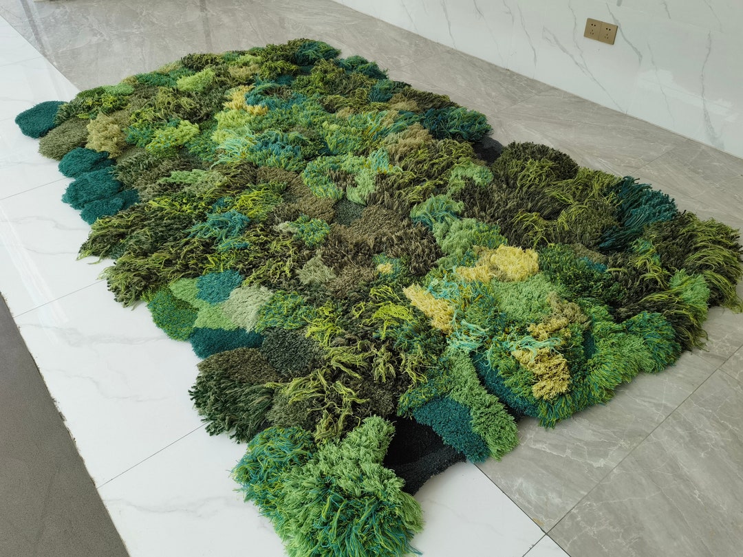 Custom Thick Moss Rug,turfted Wool Rug ,foerest Artificial Area Rug ...