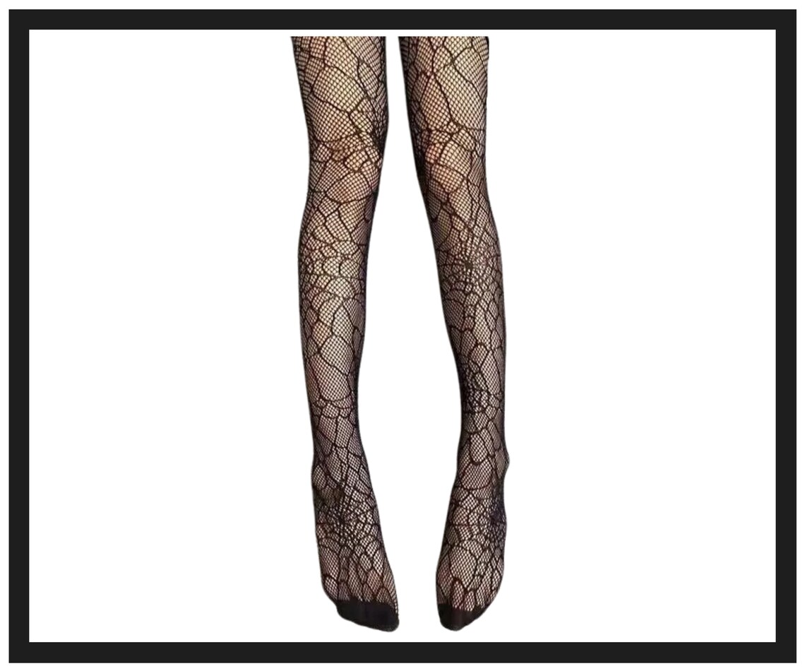 Black Spiderweb Fishnet Tights. Transparent Mesh Tights with | Etsy