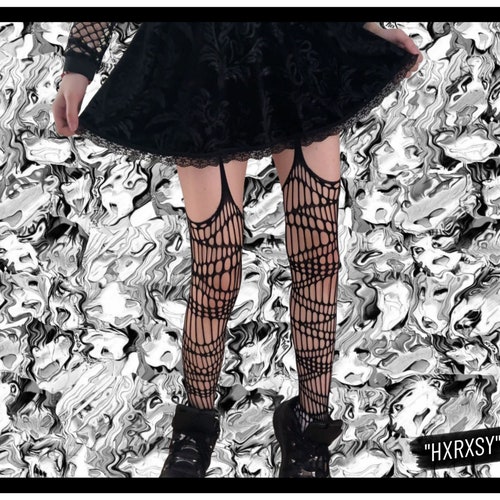 Black Ripped Tights Grunge Tights Distressed Goth Leggings - Etsy