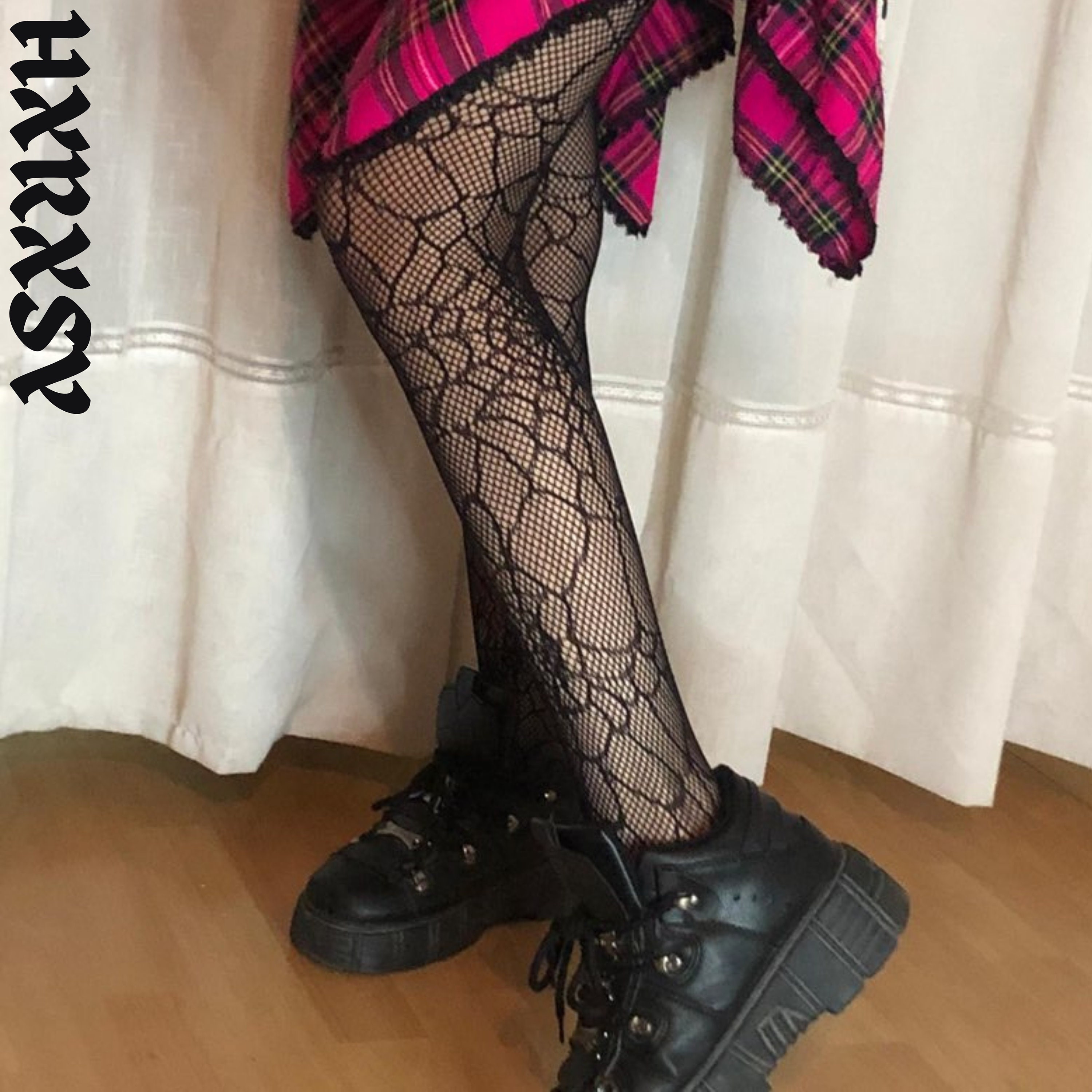 Black Spiderweb Fishnet Tights - Etsy Canada