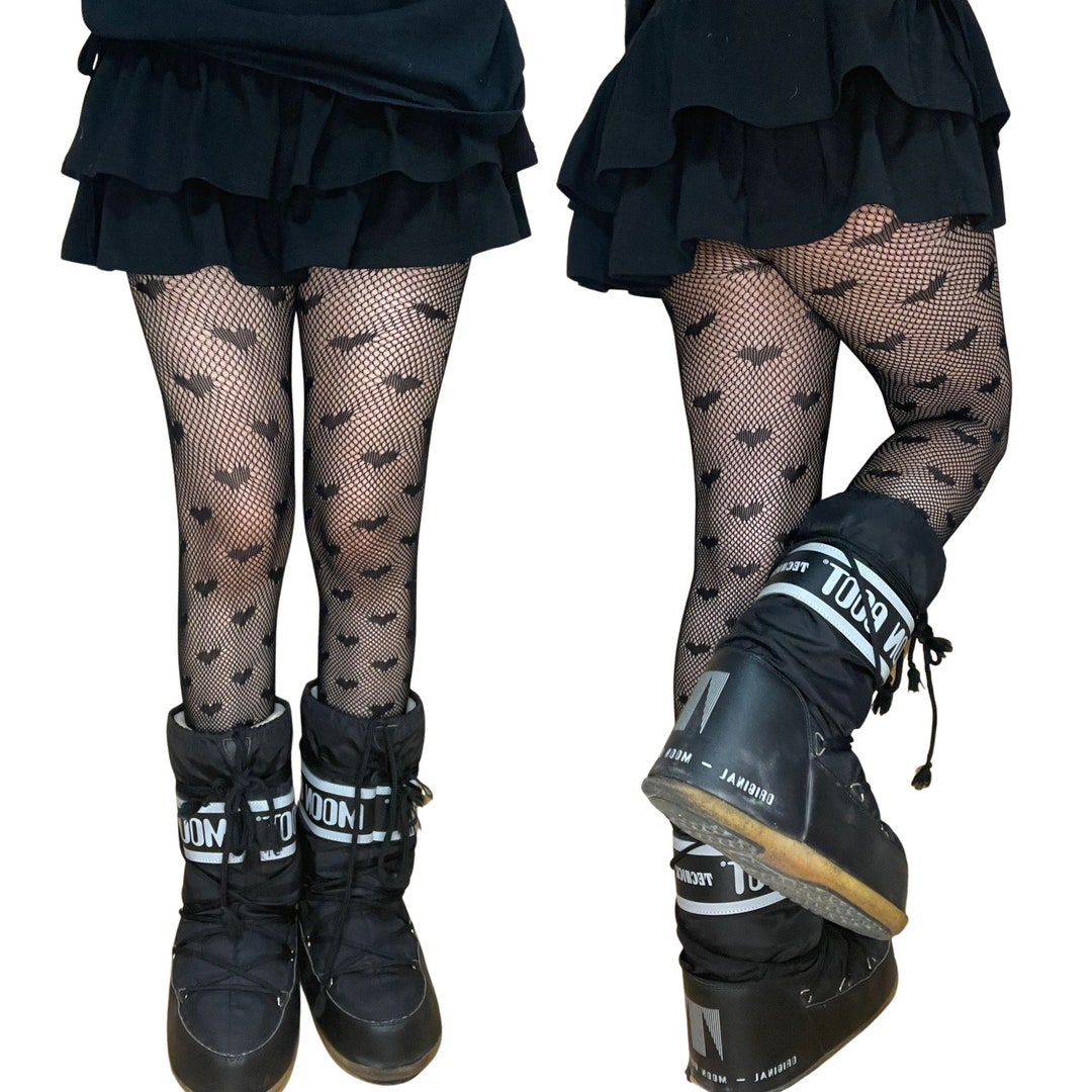Black Little Love Heart Patterned Tights - Etsy UK