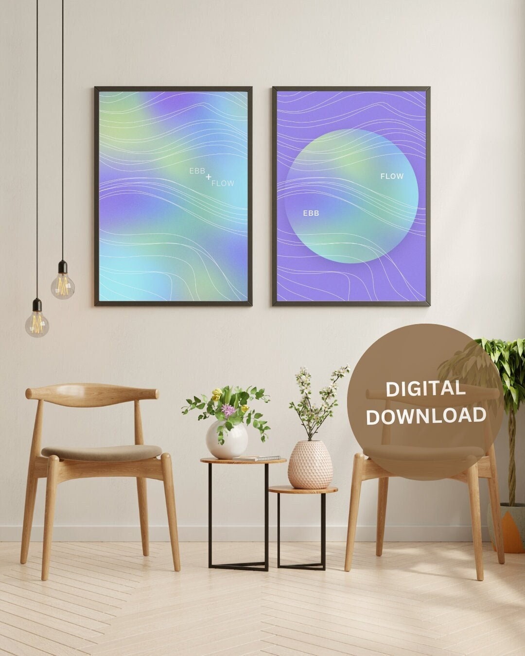 Ebb and Flow Set of 2 Printable Posters, Aura Posters, Digital Download ...