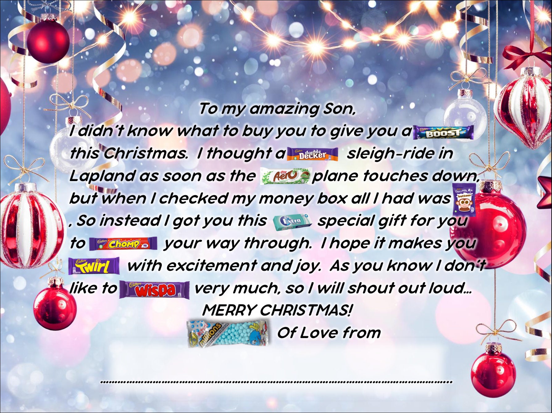 Chocolate Christmas Poem Chocolate Poem Etsy