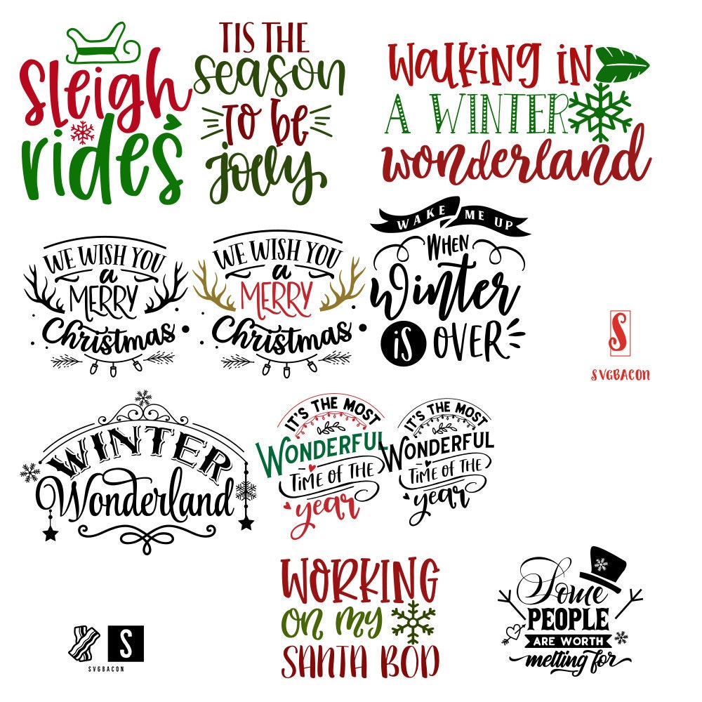 MEGA 60 Christmas SVG + PNG Design Bundle | Instant Download Cut Files ...