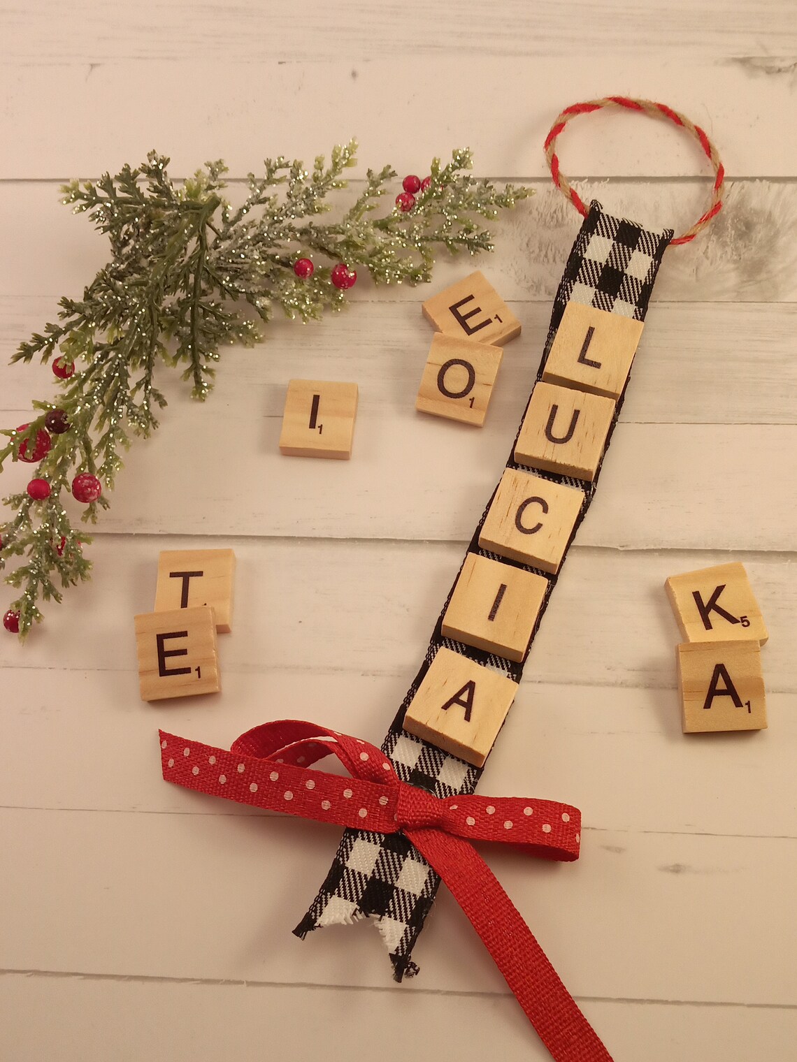 Scrabble Letter Ribbon Christmas Ornament DIY Craft Kit - Etsy