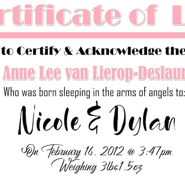 Certificate of Stillborn - Etsy