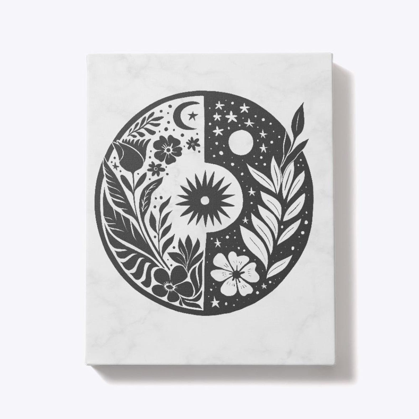 Pagan / Folkish / Flower Themed Linocut (digital) - Etsy
