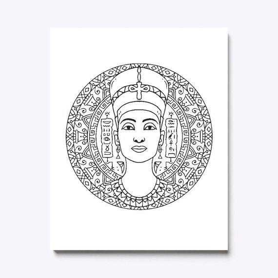 Nefertiti Egyptian Queen Mandala DIGITAL Illustration SVG - Etsy