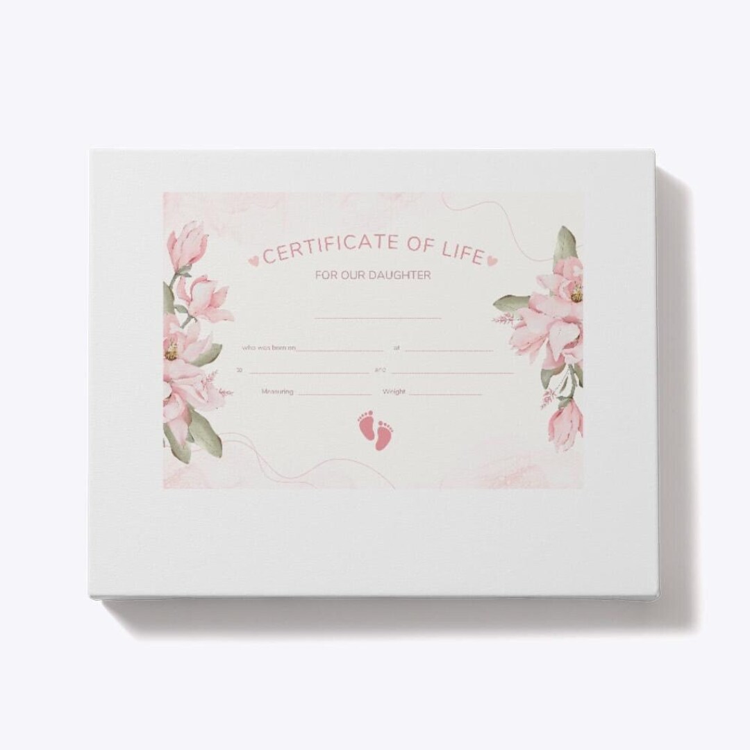 Certificate of Life Stillbirth Miscarriage DOWNLOAD - Etsy