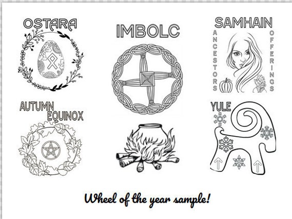 Stunning Wheel of the Year Colouring Book PDF Digital - Etsy