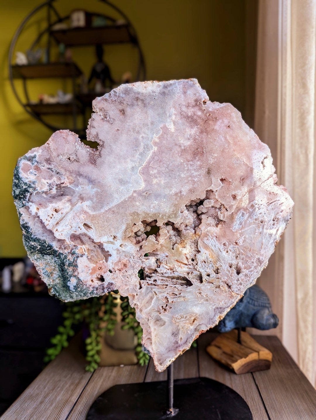 Pink Amethyst Slab on Stand, Pink Amethyst Statement Piece, Pink ...