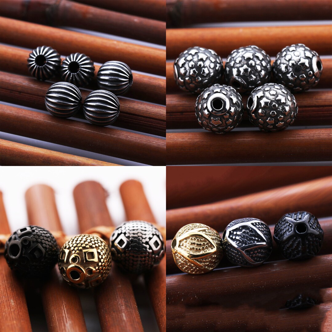 Multi-styles Stainless Steel DIY Round Beads for Jewelry Bracelet ...