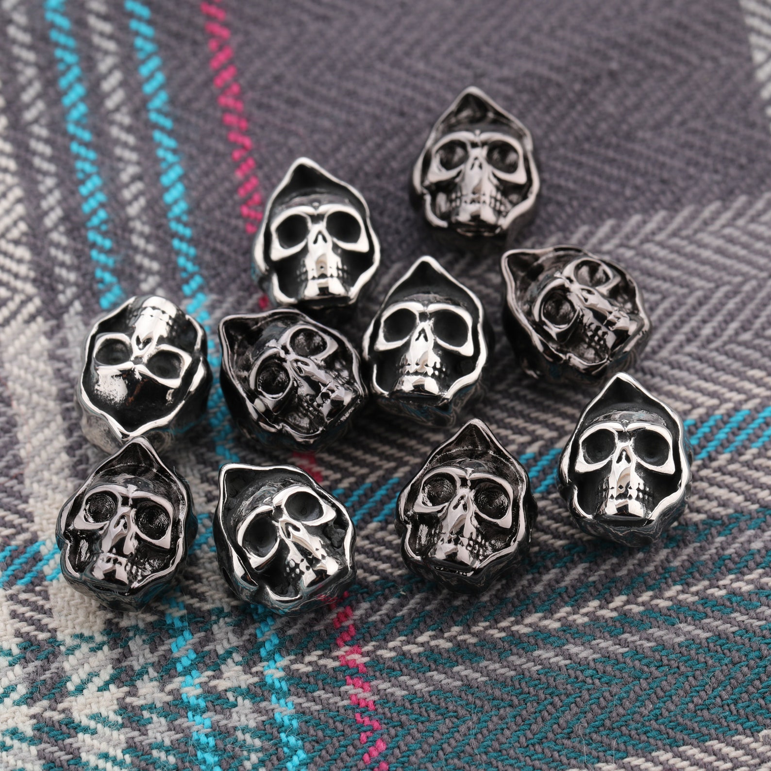 Handmade Stainless Steel Antique Silver Vintage Boho Skull - Etsy