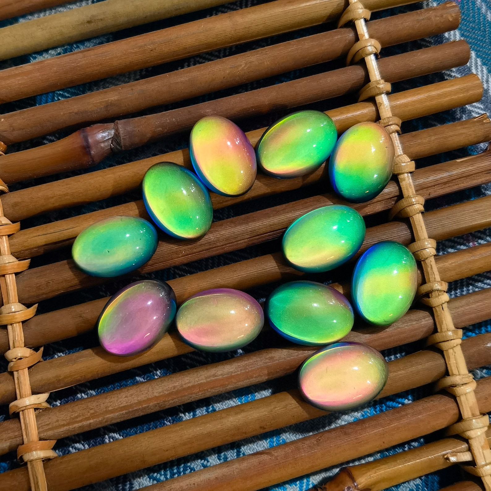 1970S Magic Color Change Oval Mood Stone Beads - Etsy