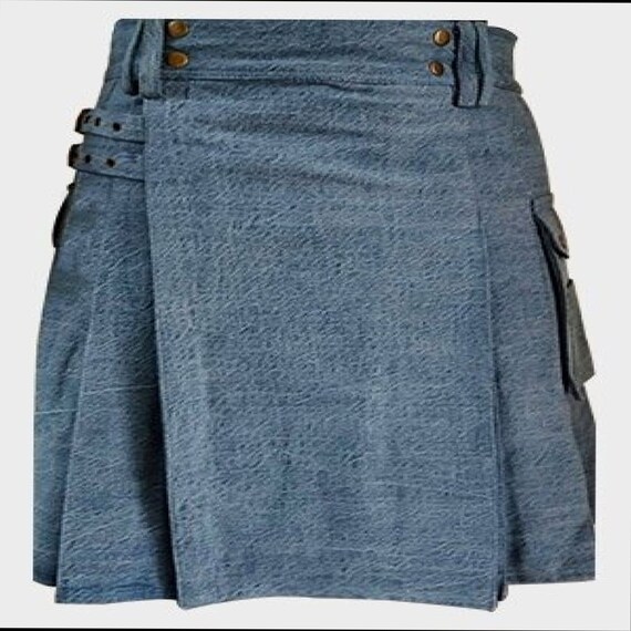 Sky Blue Denim Kilt for Sale Get Denim Kilt in Very Cheap | Etsy