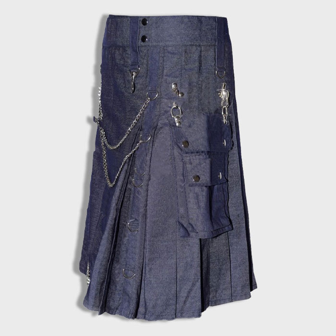 Chrome Metal Denim Utility Kilt for Active and Stylish Men and Women ...