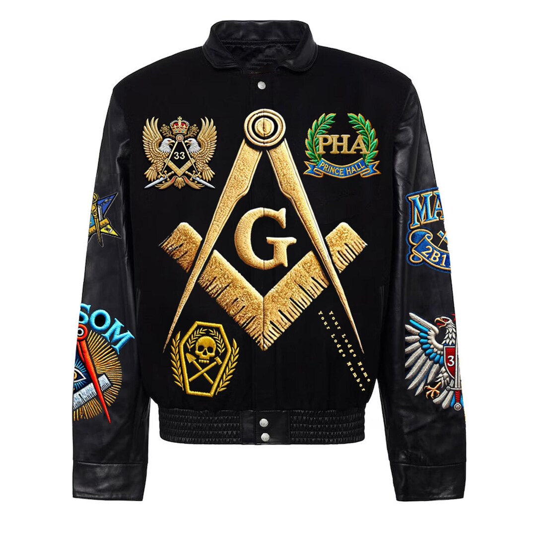 Freemason Jacket With Embroidered Masonic Symbols – Premium Masonic ...