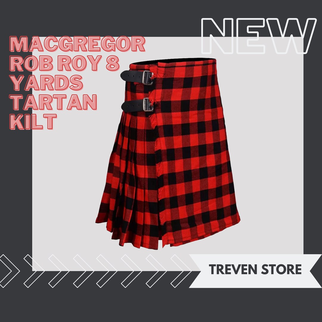 Scottish Traditional Macgregor Rob Roy 8 Yards 16 Oz Heavy Weight ...