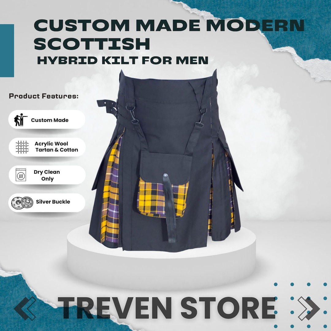 Custom Made Modern Scottish Hybrid Kilt for Men - Modern Kilt for Sale ...