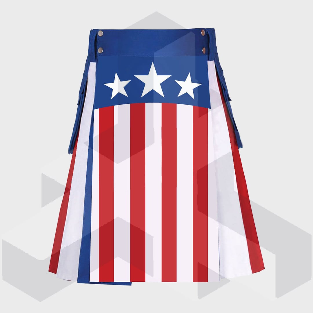 American Flag Utility Kilt for Men - Patriotic Hybrid Kilt - USA Kilts ...