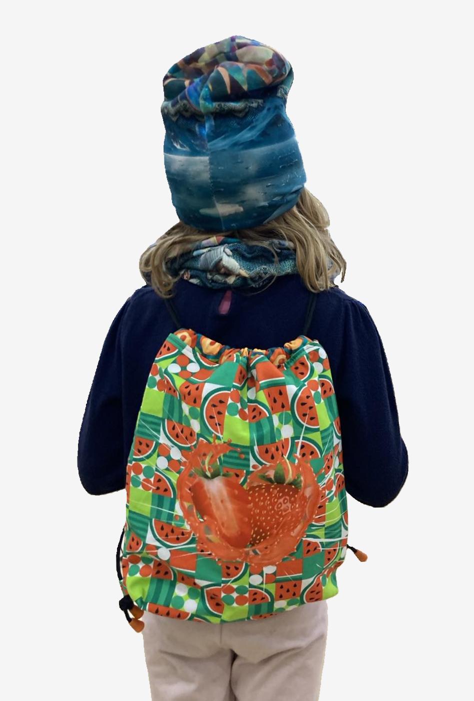 Drawstring Reversable Kids Backpack "juicy Fruit" - Etsy