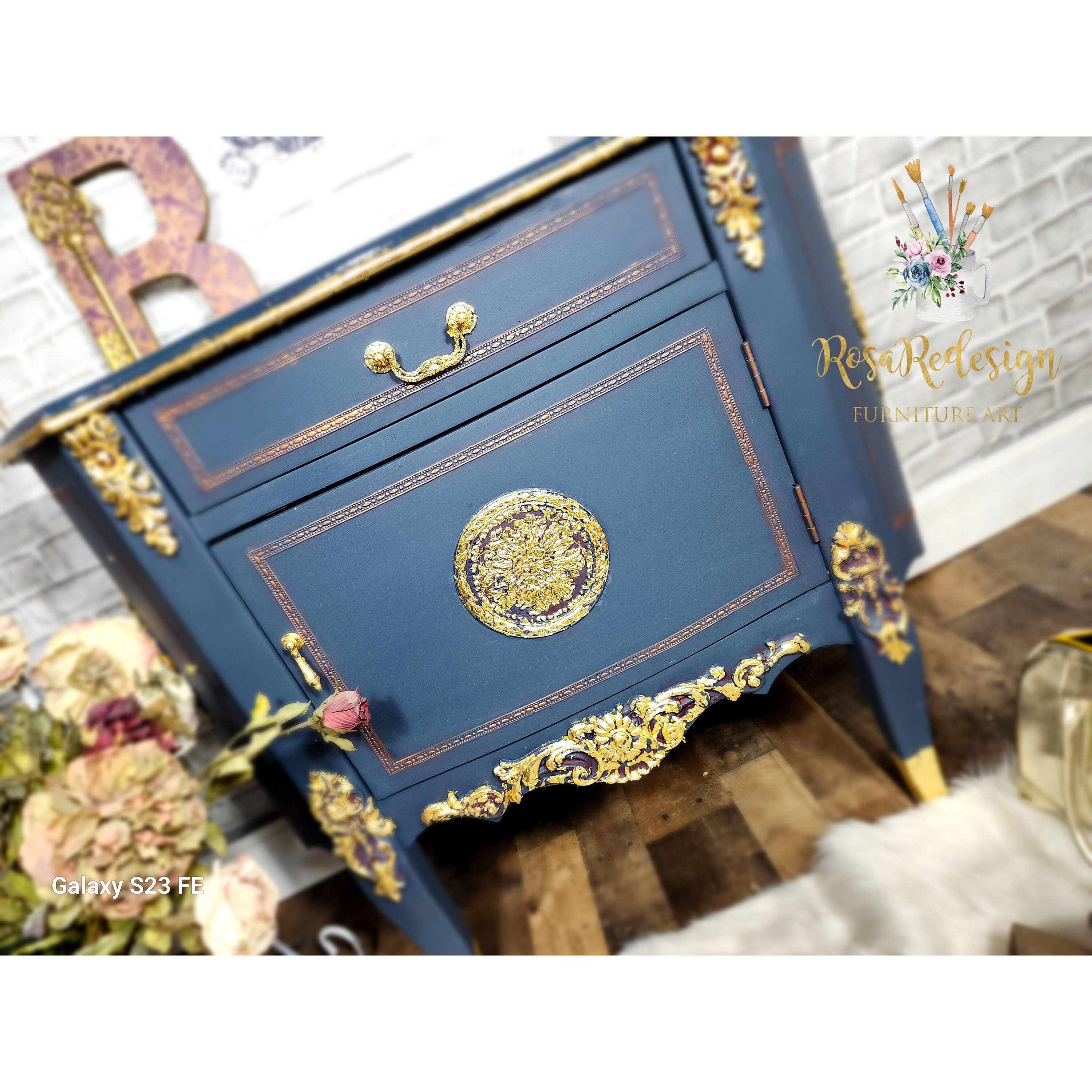 Curvy Bombe Chest of Drawers, Epoxy Resin Top, Gift for Her, Side Table ...